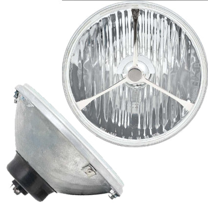 Polished brass headlights with copper center bands – The Brassworks